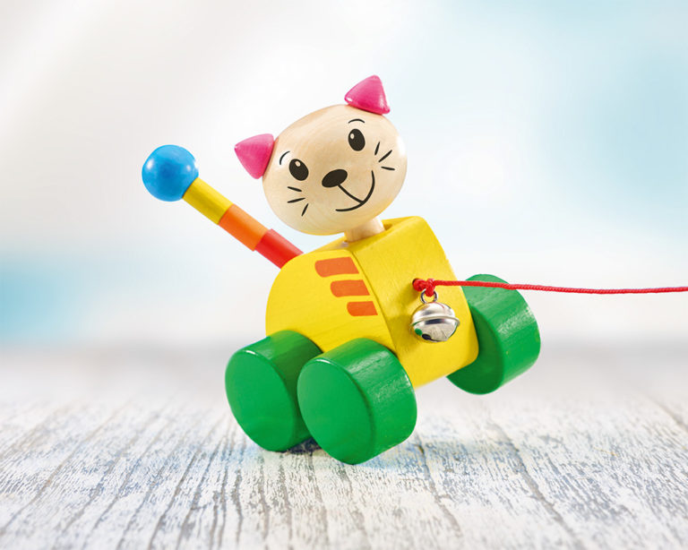 Tinka, pull-along cat - Wooden Toys Selecta